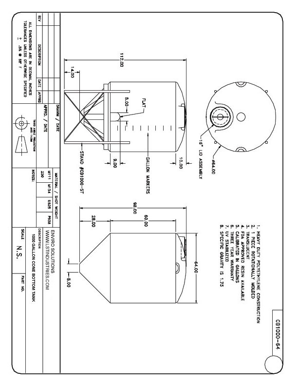 Enviro Solutions - Cone Bottom Polyethylene Tanks