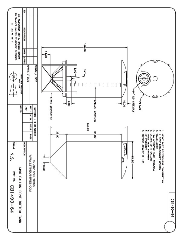 Enviro Solutions - Cone Bottom Polyethylene Tanks